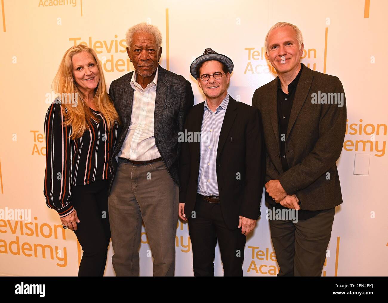 LOS ANGELES - JUNE 5: Lori McCreary, Morgan Freeman, Matthew Carey and ...