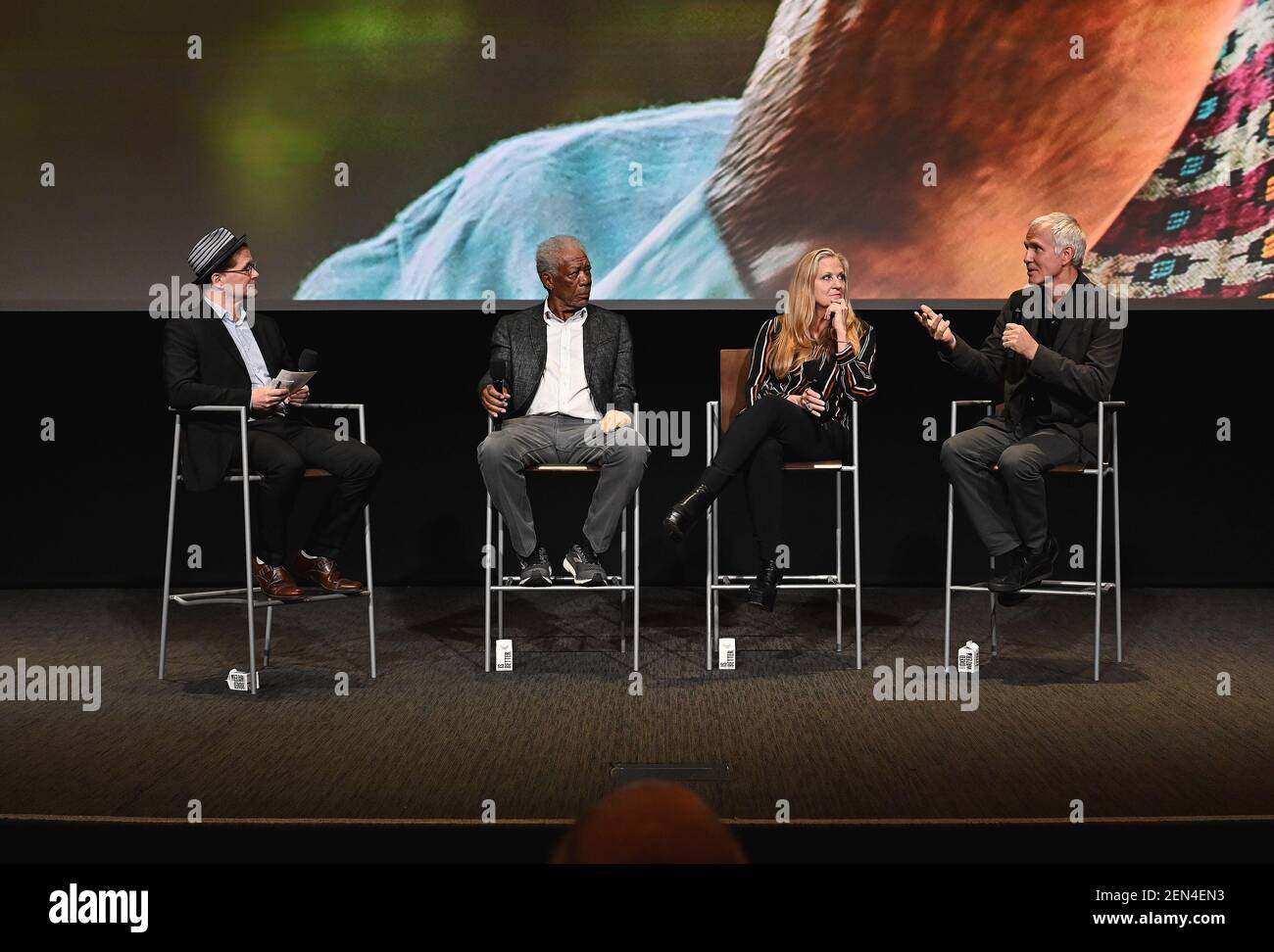LOS ANGELES - JUNE 5: Matthew Carey, Morgan Freeman, Lori McCreary and ...