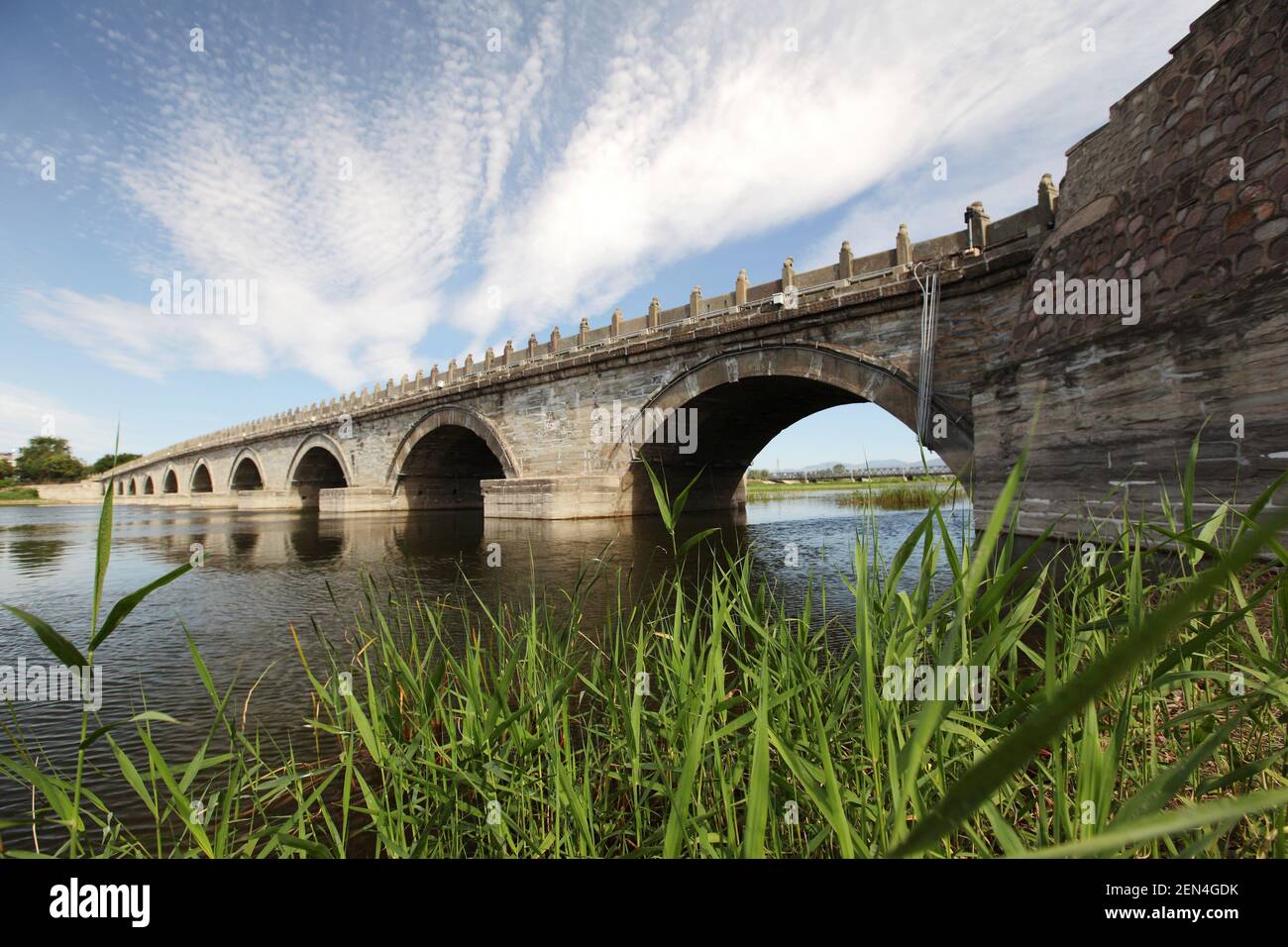 A view of the Lugou Bridge, also known as the Marco Polo Bridge, in ...