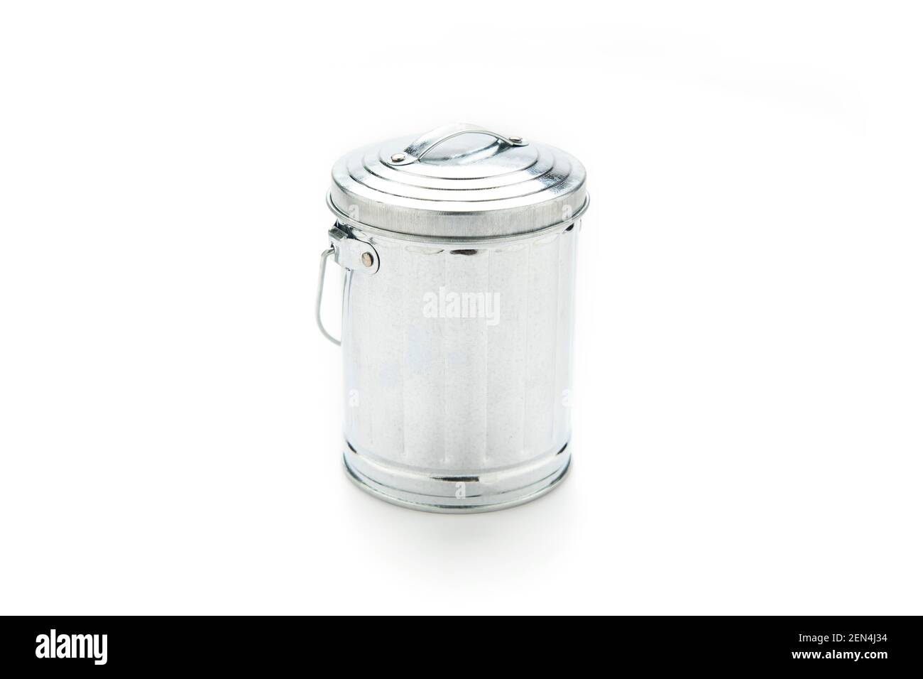 Steel trash can isolate on white background. Object Stock Photo - Alamy