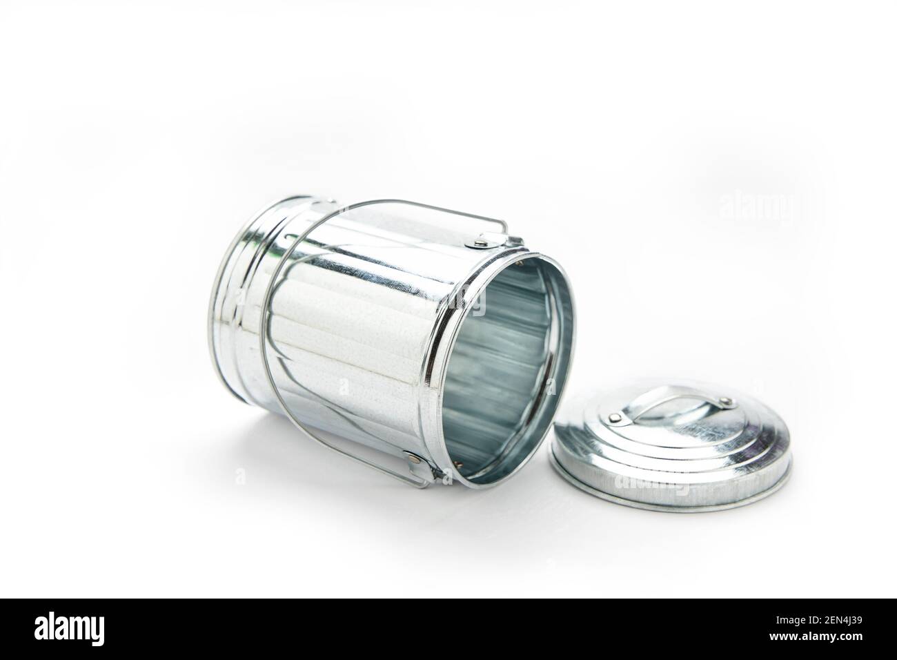 Steel trash can isolate on white background. Object Stock Photo - Alamy