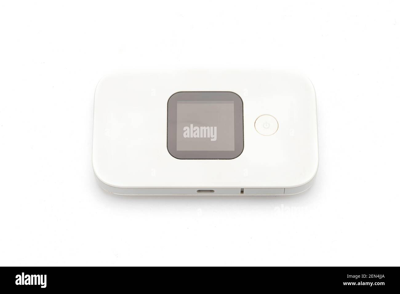 A White handy portable pocket wifi device isolate on white background ...