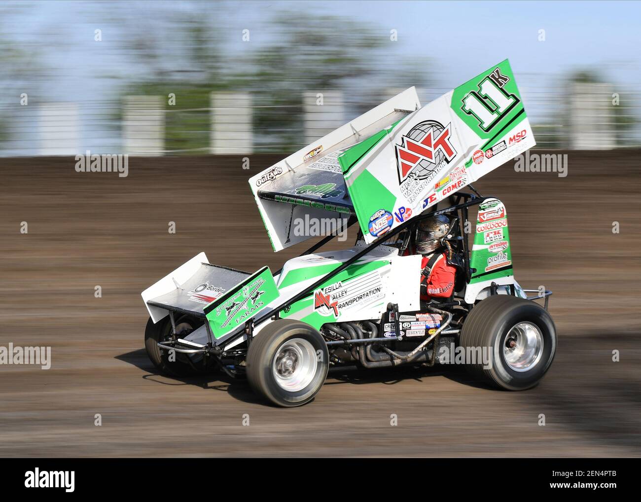 June 7, 2019: Kraig Kinser (11k) races in a heat race in an attempt to ...