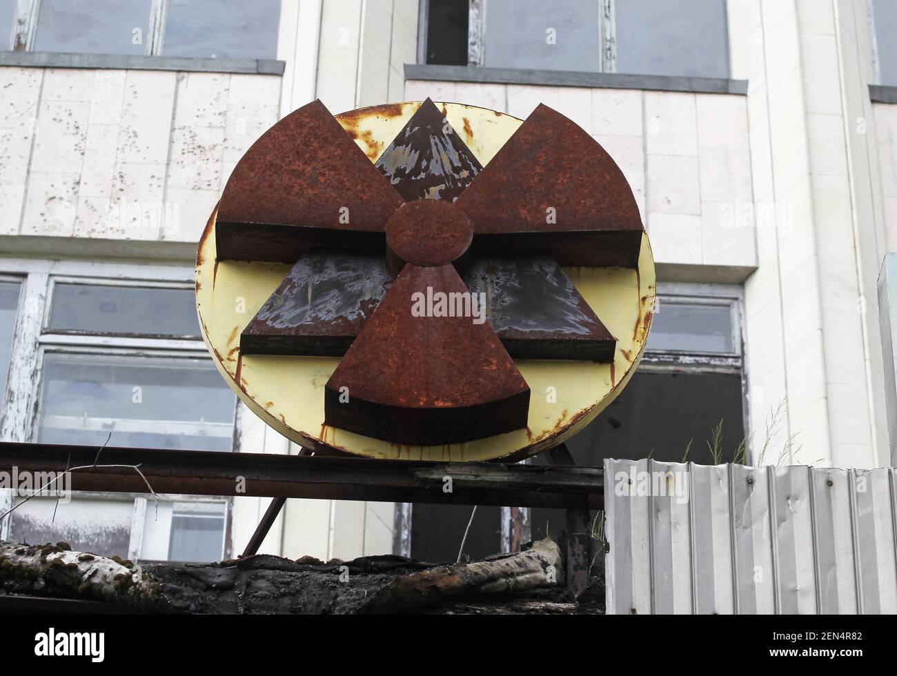 A view of a building at the Chernobyl exclusion zone in the abandoned ...