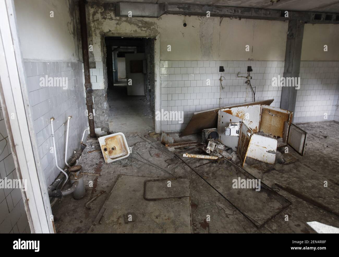 An interior view of a room at the Chernobyl exclusion zone in the ...