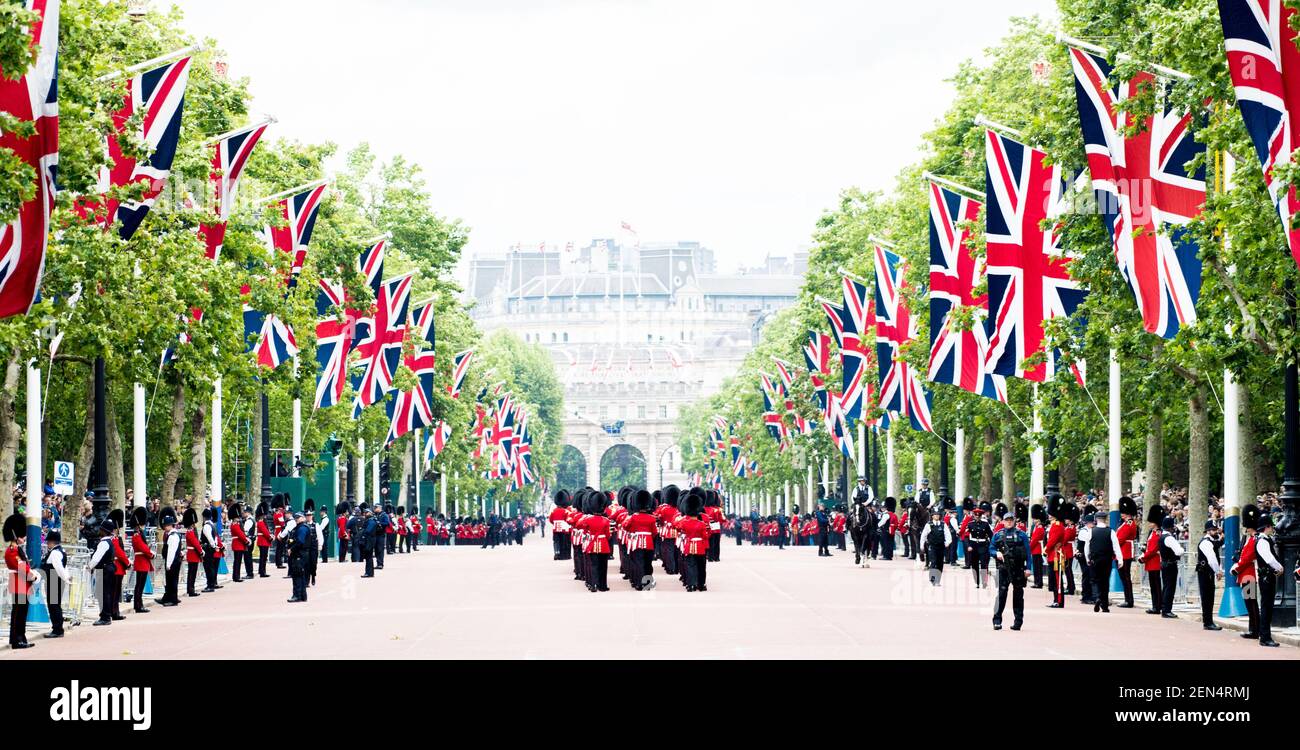 Ceremonial soldiers during Trooping the Colour ceremony, marking the ...