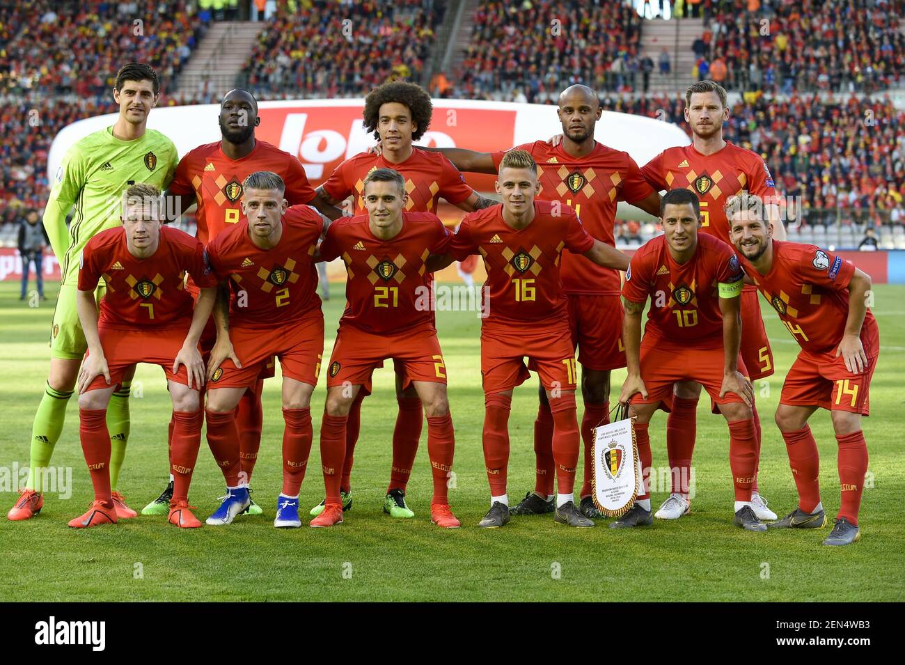 The Belgian national football team poses for a photo during the UEFA ...