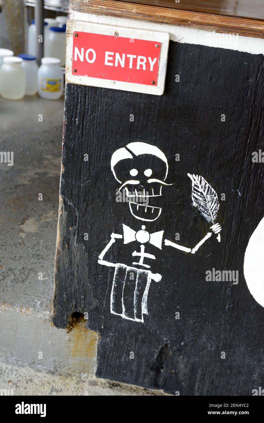 No Entry sign at the William Thornton Floating Bar & Restaurant, The ...