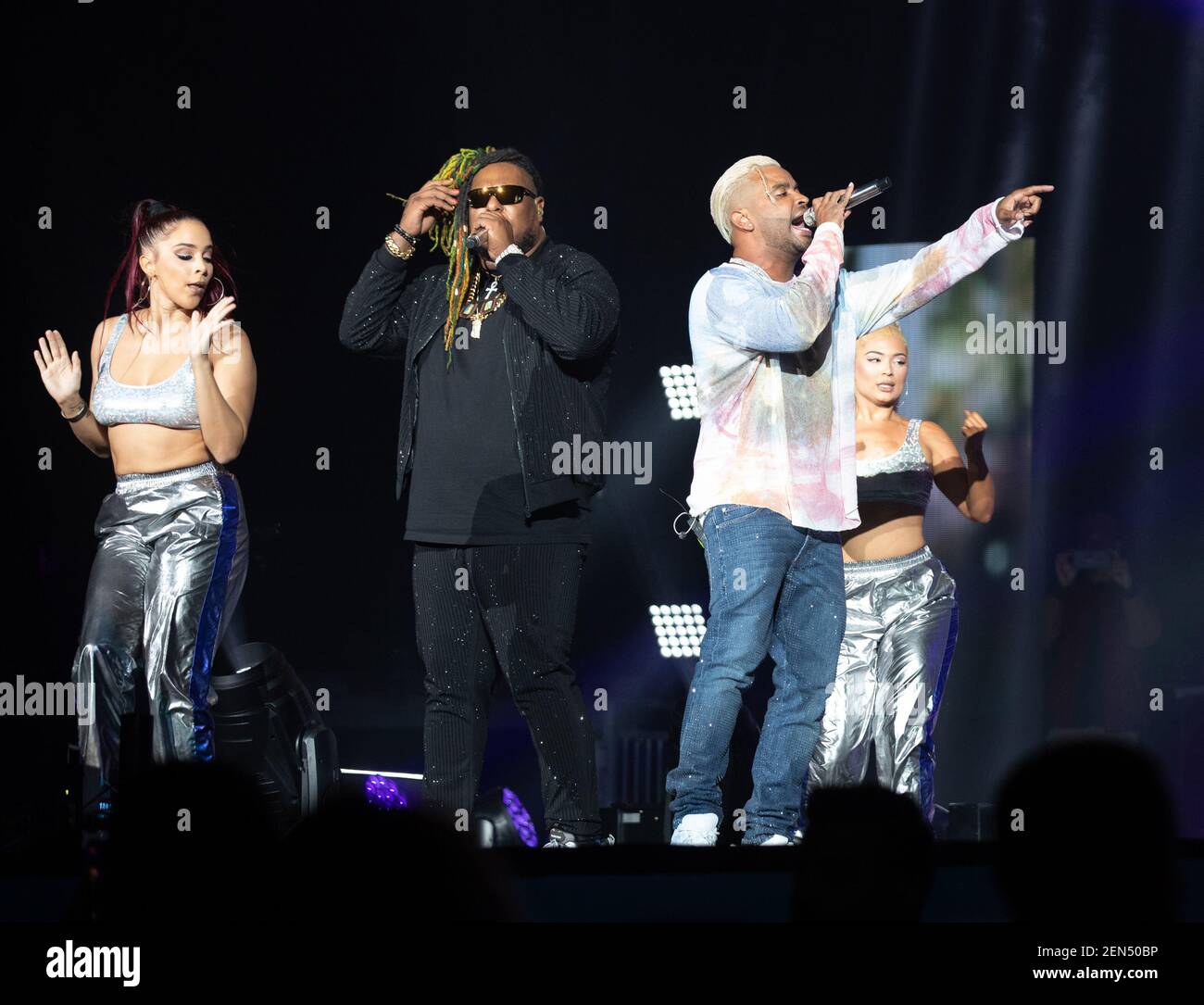MIAMI, FL - JUNE 8: Zion and Lennox perform during Uforia Mix Live Concert at the American ...
