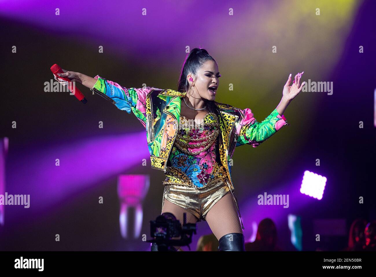 MIAMI, FL - JUNE 8:Natti Natasha performs during Uforia Mix Live ...
