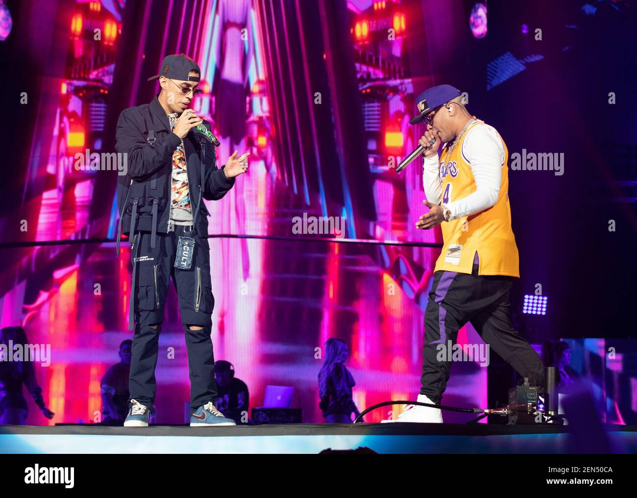 MIAMI, FL - JUNE 8: Brytiago and Darell perform during Uforia Mix Live ...