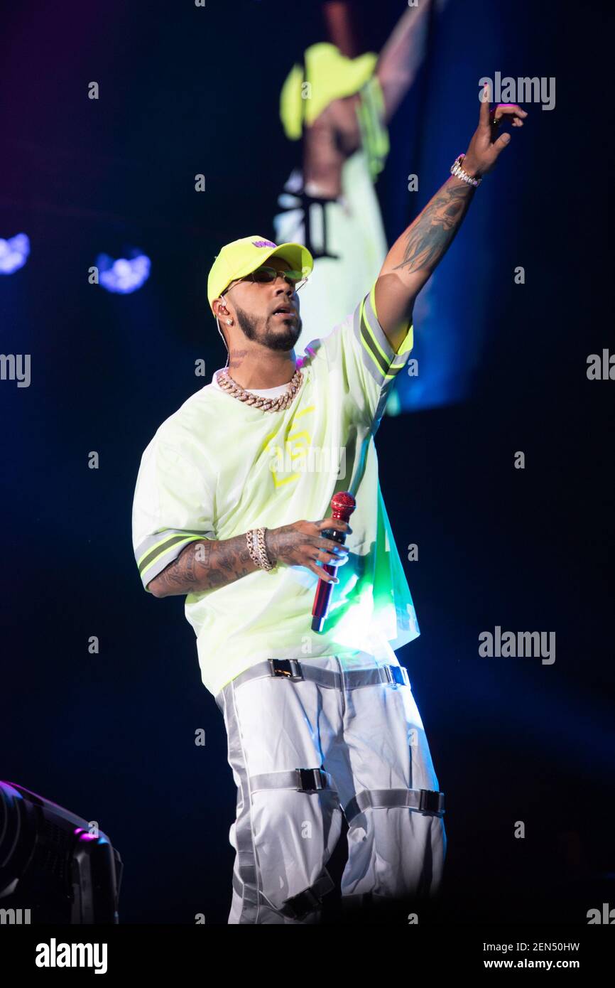 MIAMI, FL - JUNE 8: Anuel AA performs during Uforia Mix Live Concert at ...