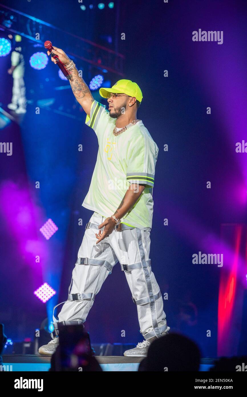 MIAMI, FL - JUNE 8: Anuel AA performs during Uforia Mix Live Concert at ...