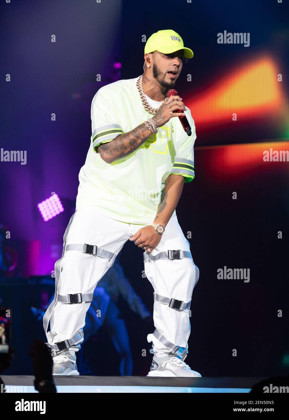 MIAMI, FL - JUNE 8: Anuel AA performs during Uforia Mix Live Concert at ...