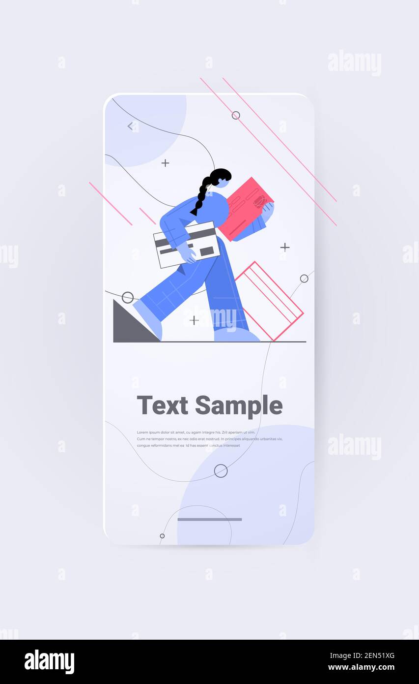 Businesswoman holding credit card Stock Vector Images - Alamy