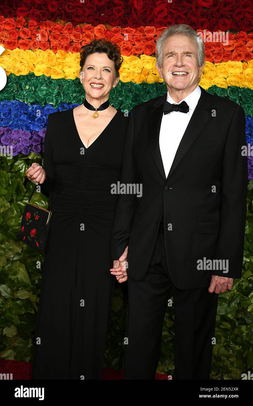 Annette Bening and husband Warren Beatty attend the 2019 Tony Awards on ...