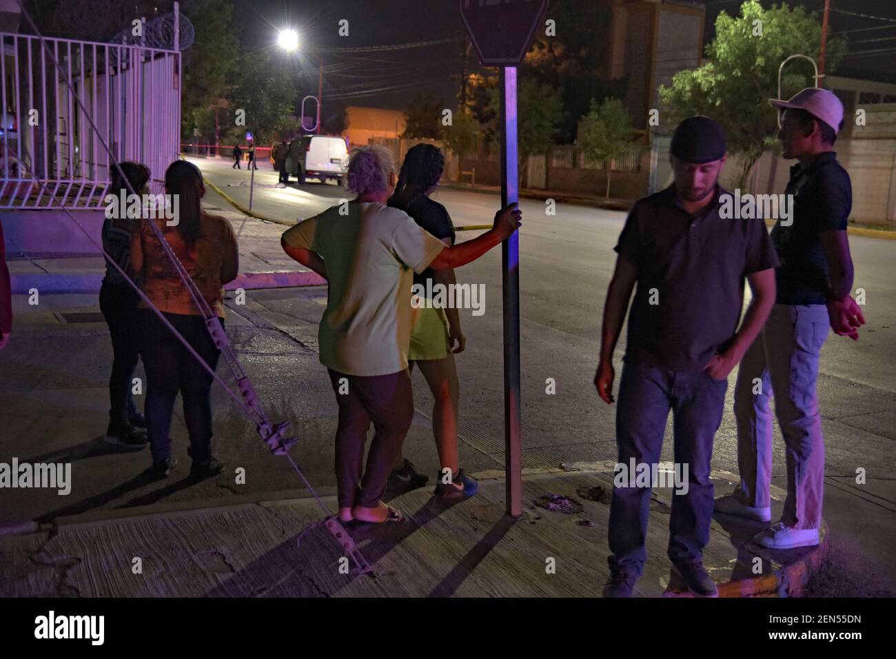 Ciudad de Juárez, May 27th 2019 Police investigating a murder at a ...