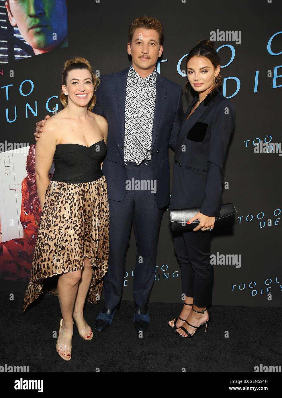 Miles Teller with his sister Dana Teller and Keleigh Sperry arrive to ...
