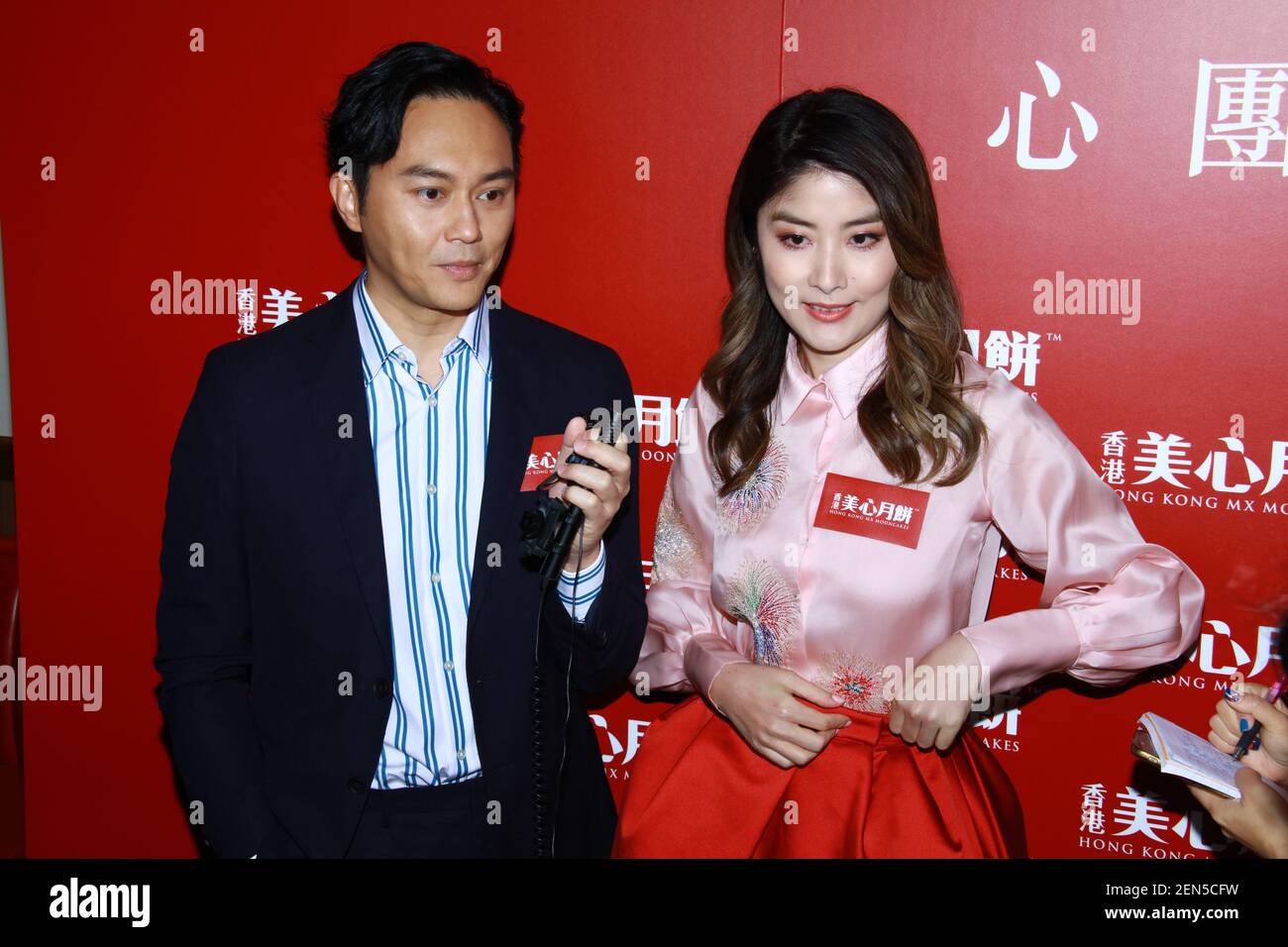 Hong Kong singer and actress Kelly Chen, right, and singer and actor ...