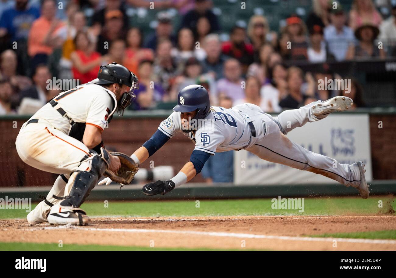 June 11, 2019: San Diego Padres shortstop Fernando Tatis Jr. (23) dives ...