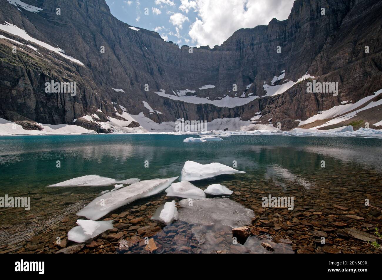 Ice and water in Iceberg Lake in Glacier National Park Stock Photo - Alamy