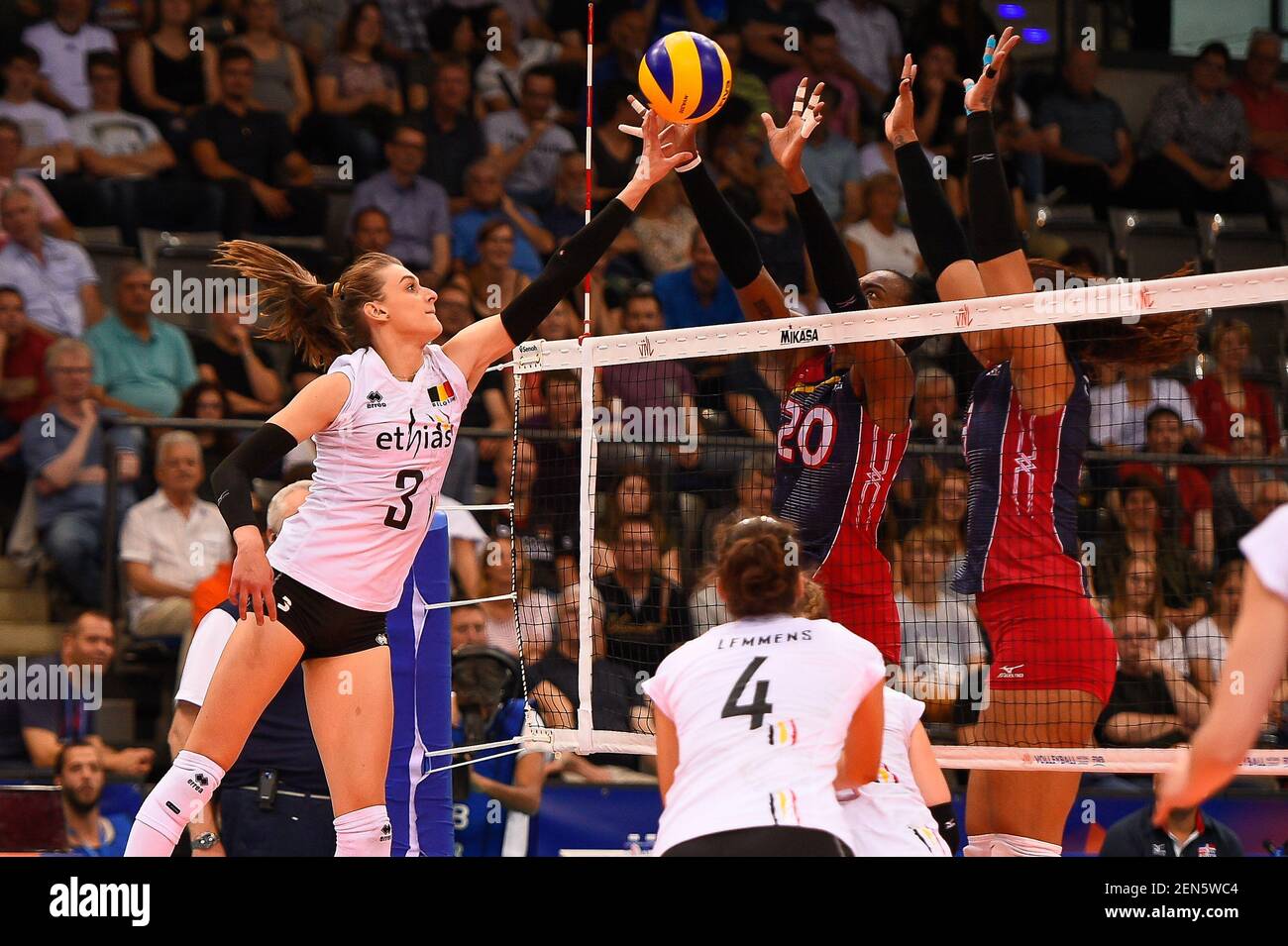 Britt Herbots (L) from Belgium and Brayelin Elizabeth Martinez (R) from ...