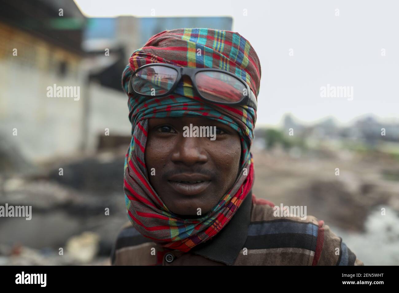 A steel factory worker pose for a photograph in a steal factory in the ...