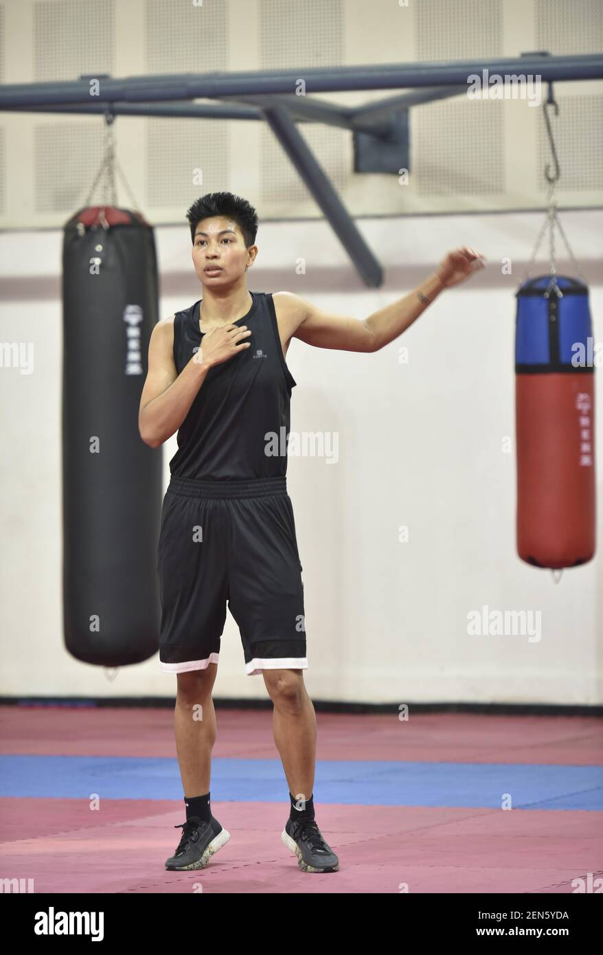 NEW DELHI, INDIA - APRIL 9: Indian amateur woman boxer Lovlina ...