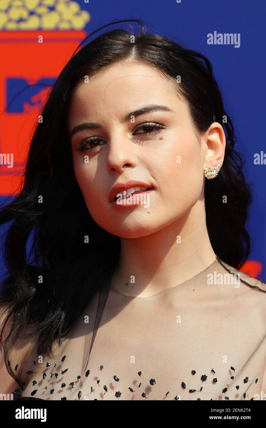 Katie Sarife attends the 2019 MTV Movie and TV Awards held at Barker Hangar on June 15, 2019 in ...