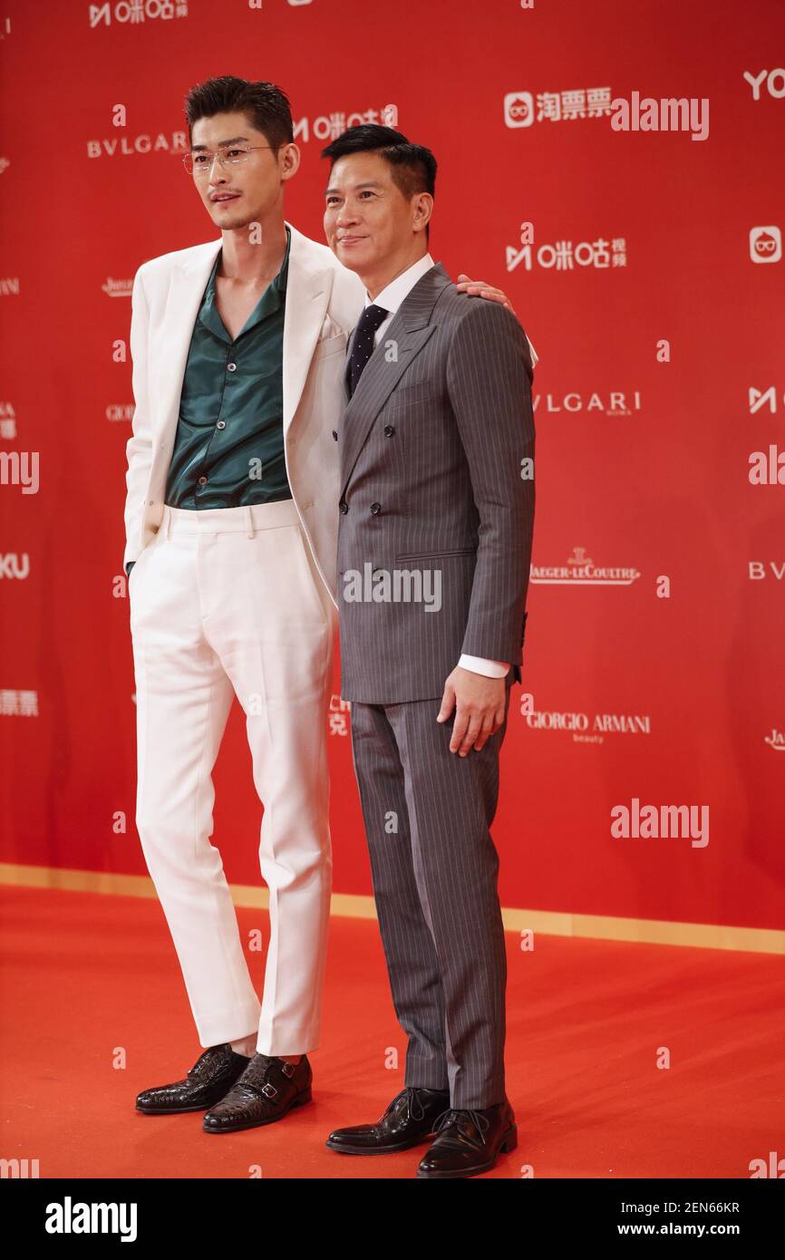 Chinese actor Zhang Han, left, and Hong Kong actor Nick Cheung arrive ...
