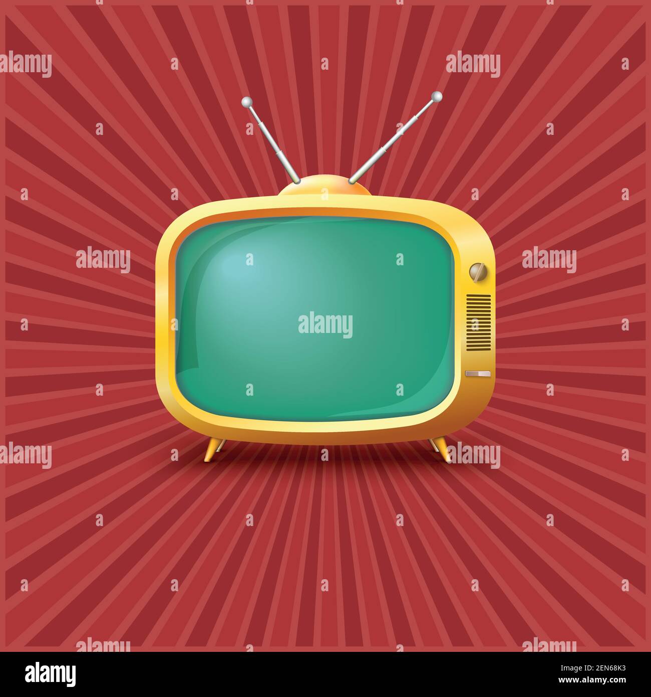 Yellow TV on a vintage background Stock Vector Image & Art - Alamy