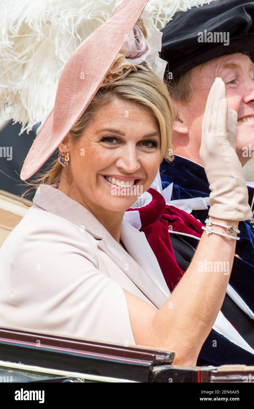 Queen Maxima of the Netherlands during Order of the Garter service, a ...