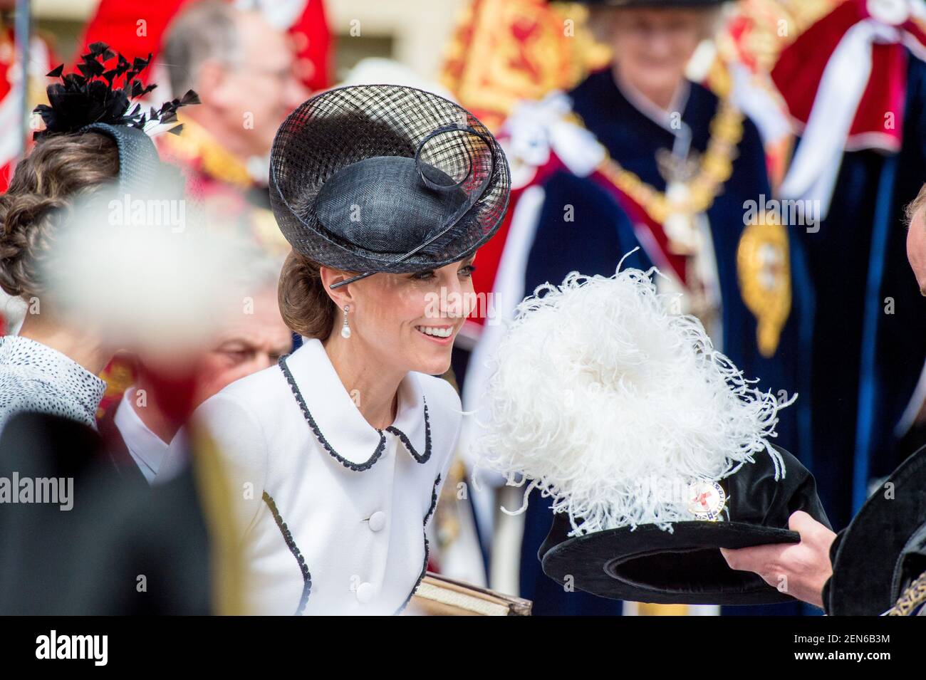 Catherine Duchess of Cambridge during Order of the Garter service, a ...