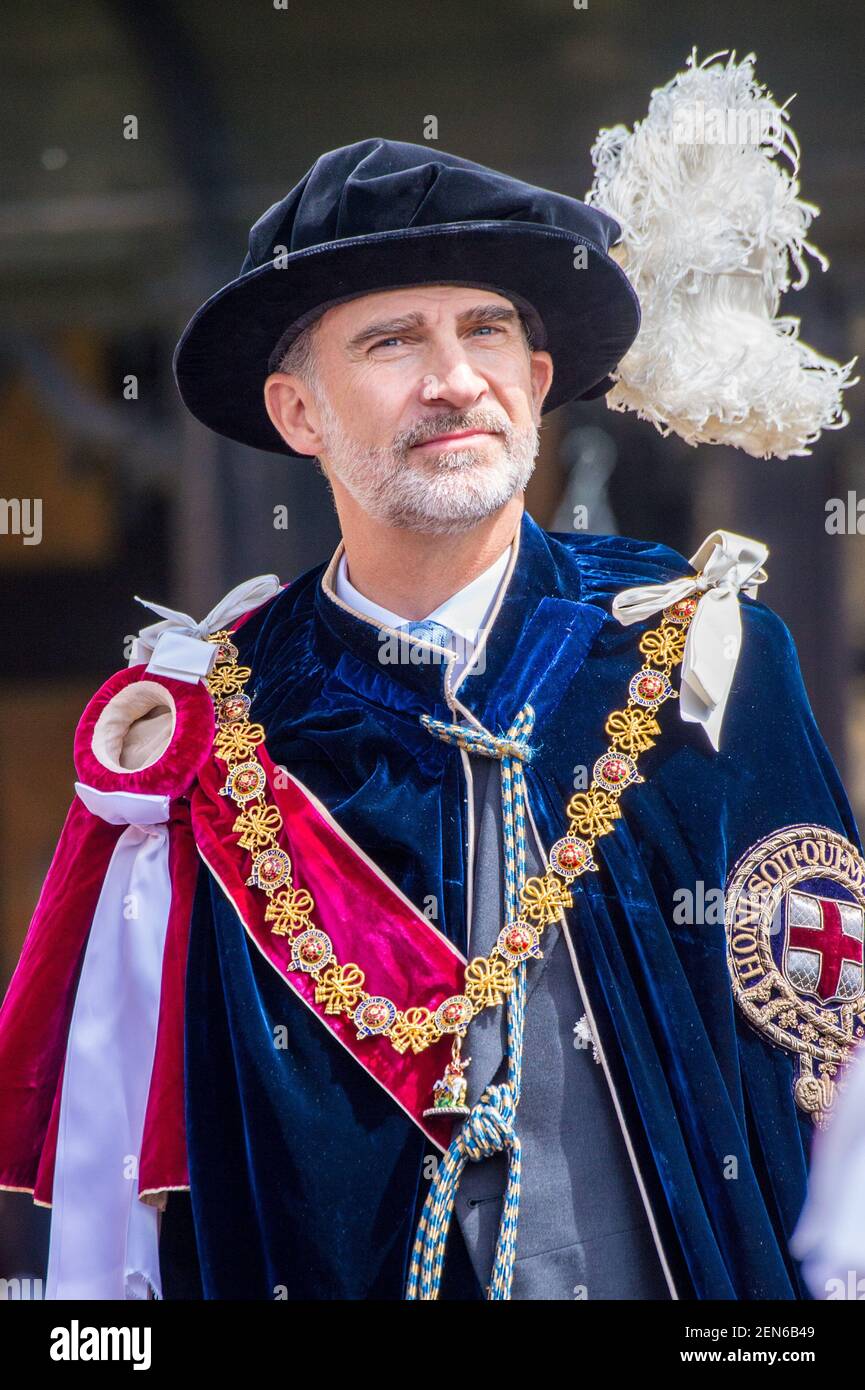 King Felipe VI of Spain during Order of the Garter service, a service ...