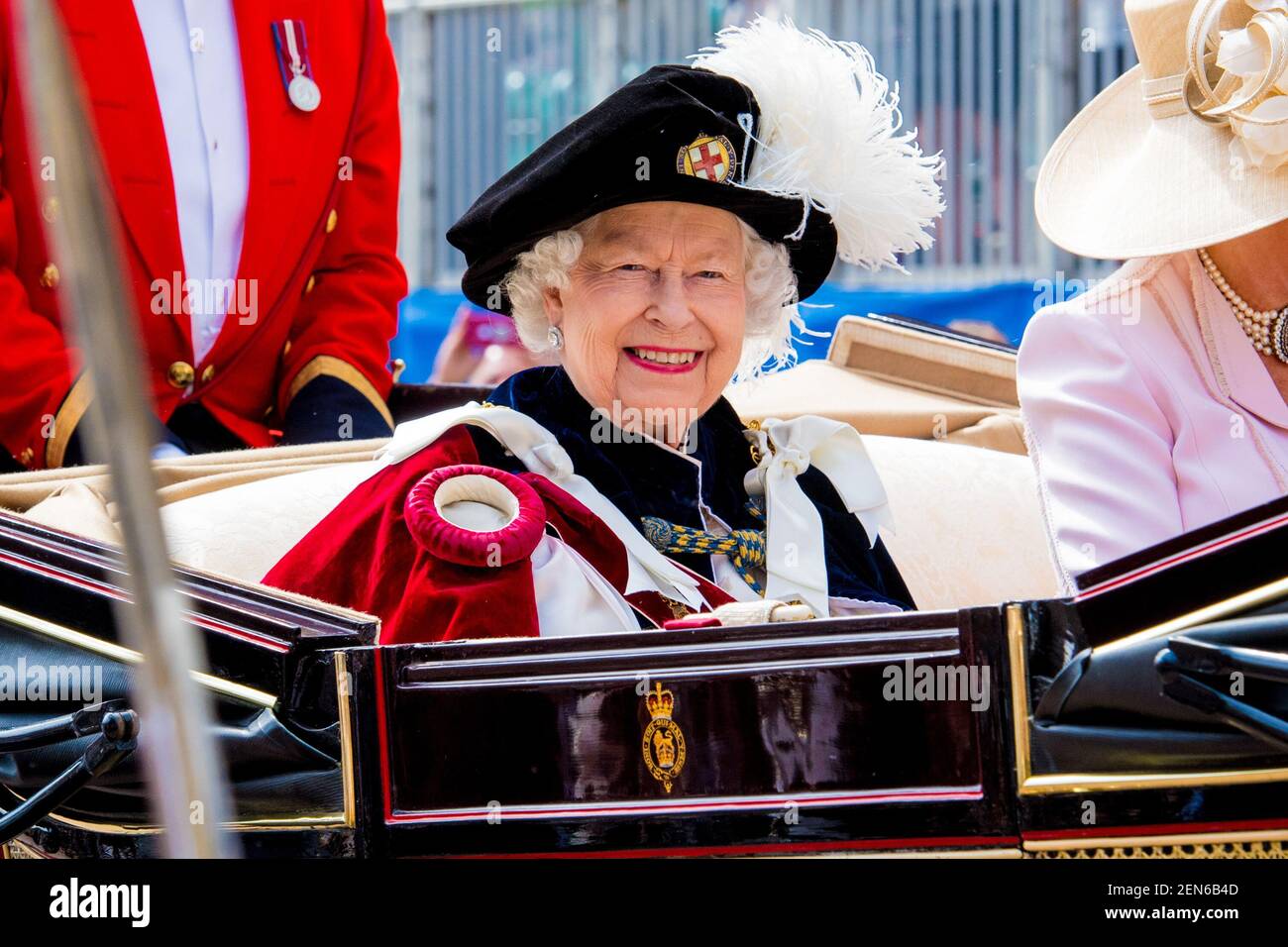 Queen Elizabeth II during Order of the Garter service, a service for ...