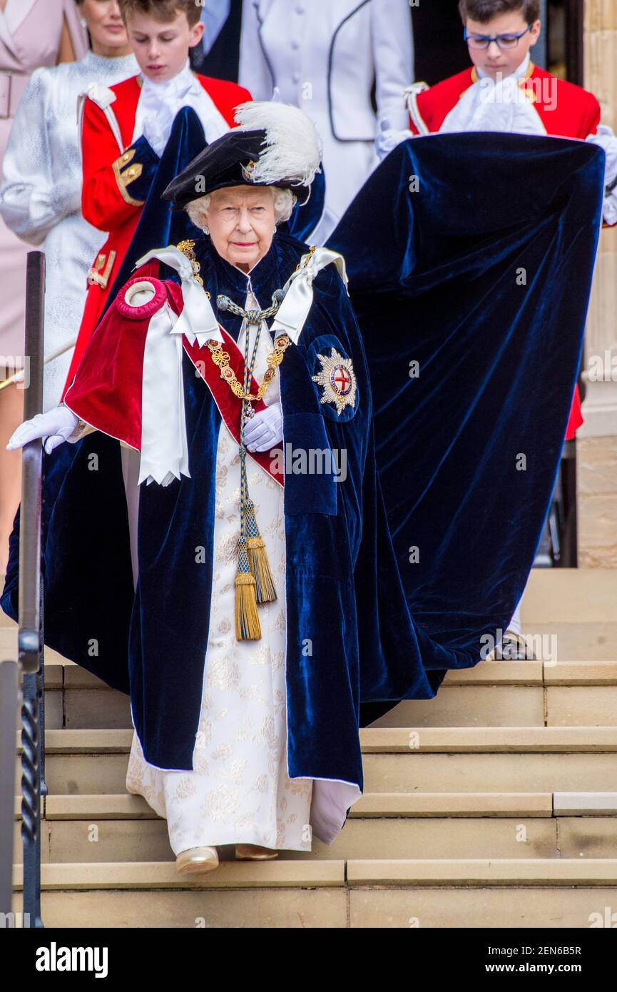 Queen Elizabeth Ii During Order Of The Garter Service A Service For
