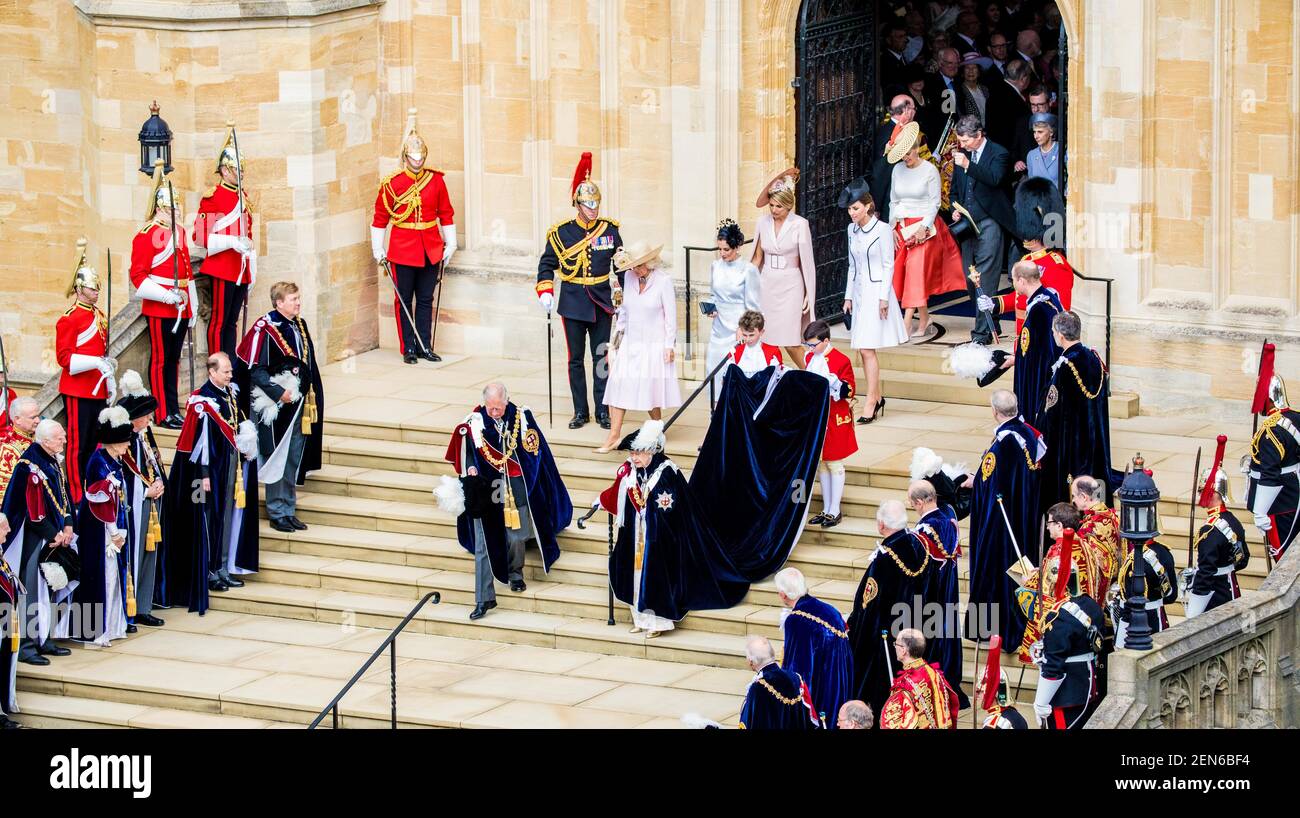 Queen Elizabeth II and Prince Charles of Wales during Order of the ...