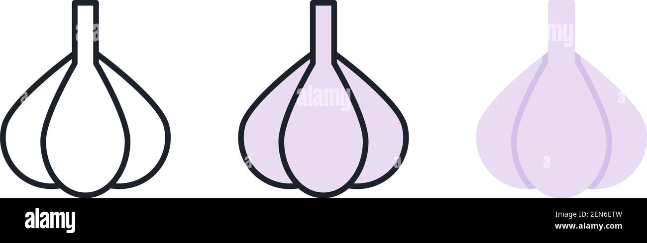 Garlic icon. Linear color icon, contour, shape, outline isolated on ...