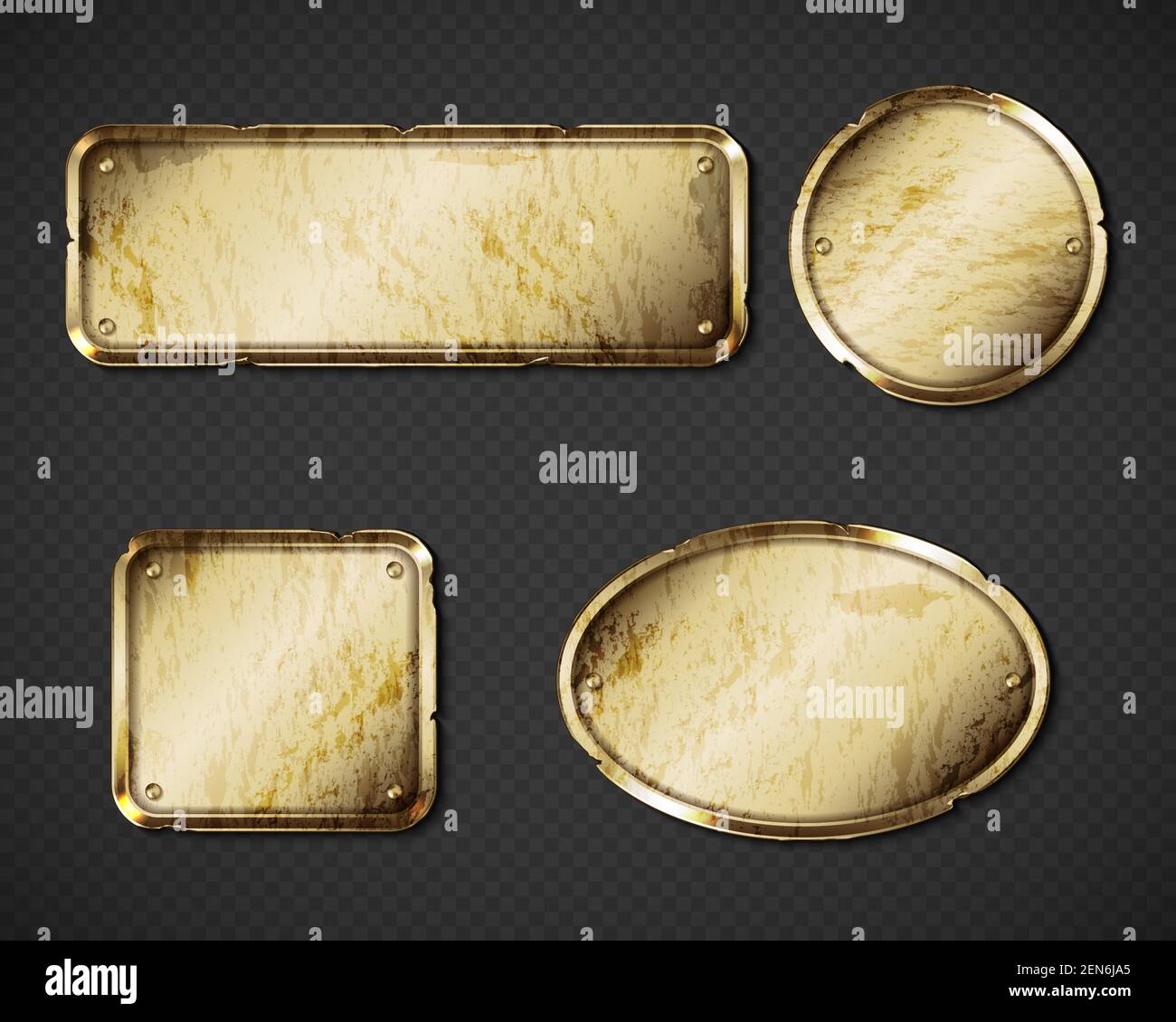 Old brass nameplate Stock Vector Images - Alamy