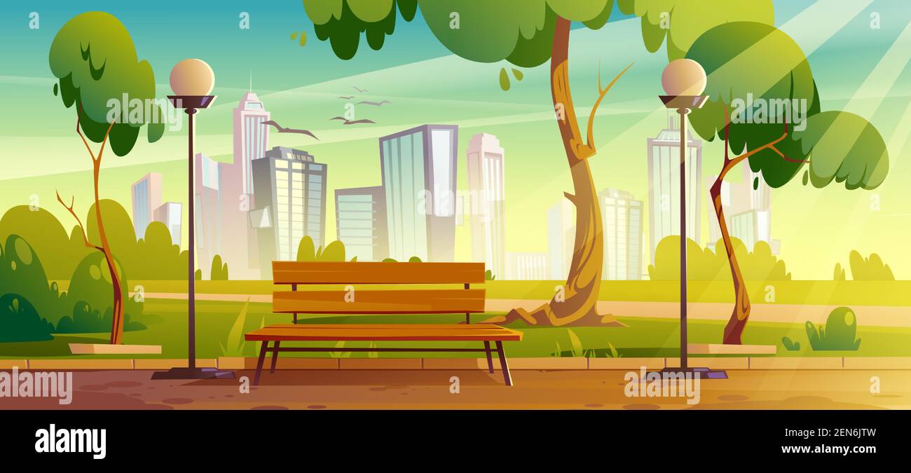 Buildings tree trees park public Stock Vector Images - Alamy