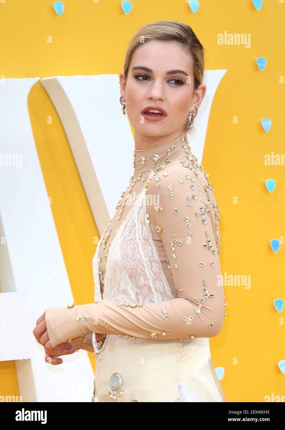Lily James attends the Yesterday UK Premiere at the Odeon Luxe ...