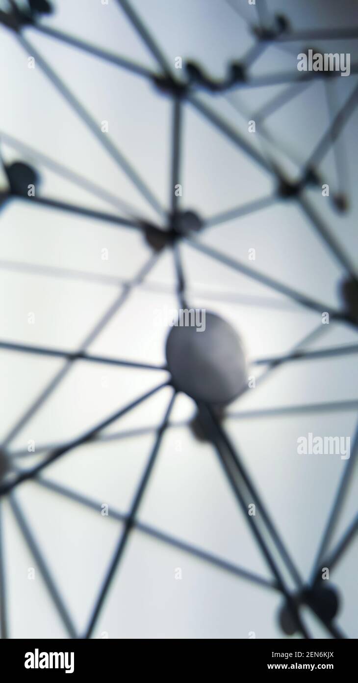 Blur background of sphere network structure. Connection abstract design ...