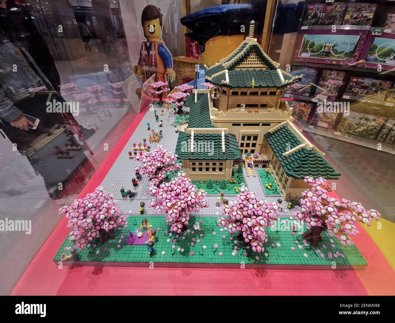 View of a Lego model of the Wuhan University ushering in cherry ...