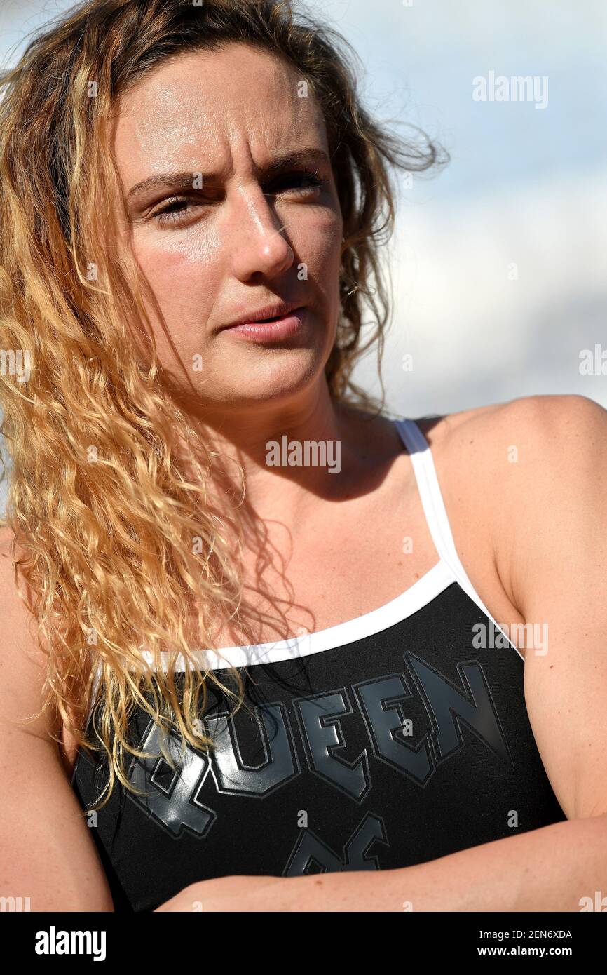 Katinka Hosszu of Hungary reacts during an interview Roma 20/06/2019 Foro Italico FIN 56 Trofeo ...