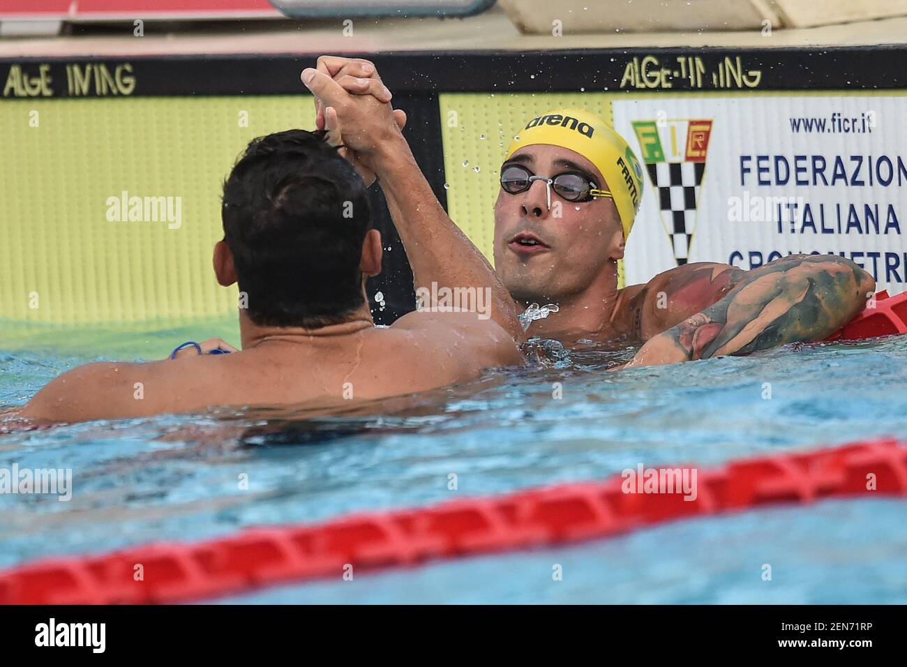 Bruno Fratus Brazil (BRA) with Florent Manaudou France (FRA) Men's 50m ...