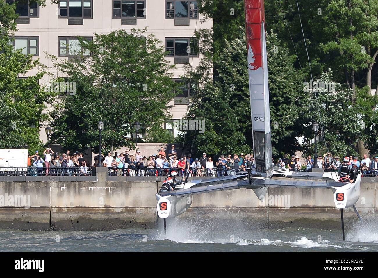 Japan SailGP Team F50 Catamaran flies on its foils along toward ...