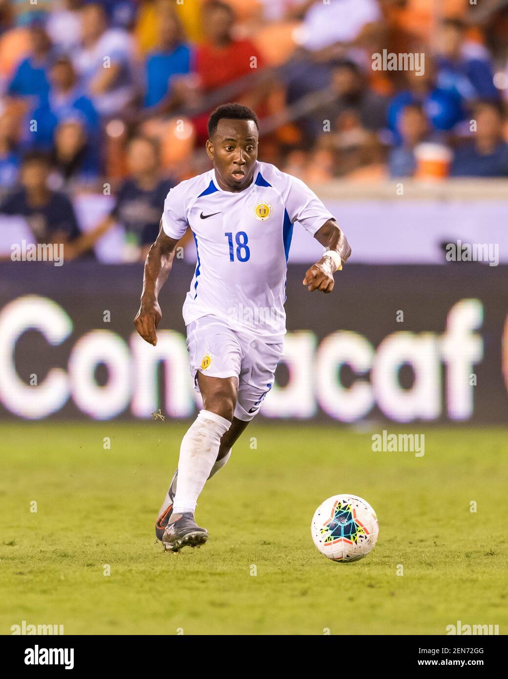 June 21, 2019 : CuraÂ ao forward Elson Hooi (18) dribbles the ball ...