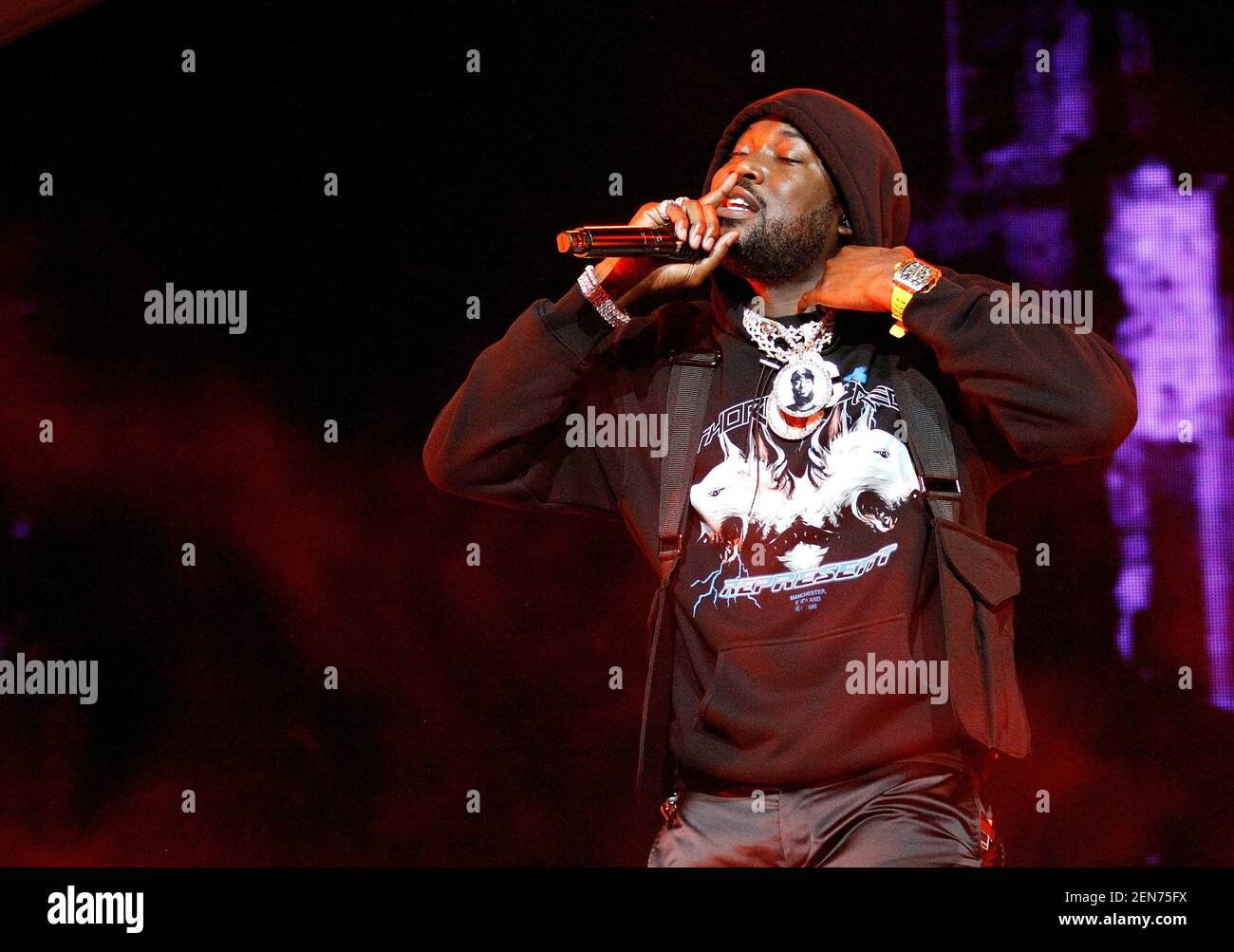 LOS ANGELES, CALIFORNIA - JUNE 21: Meek Mill performs onstage at the ...