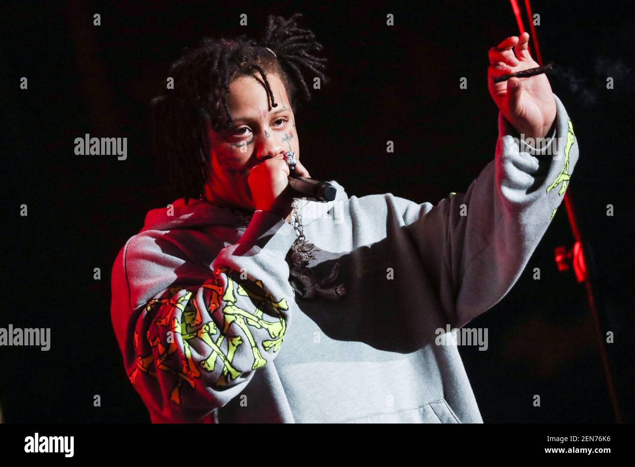 LOS ANGELES, CALIFORNIA, USA - JUNE 22: Rapper Trippie Redd performs at ...