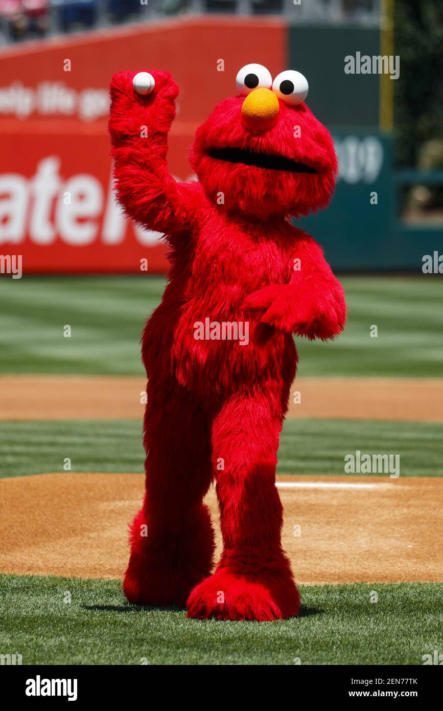 June 23, 2019: Elmo from Sesame Street throws out the first pitch prior ...